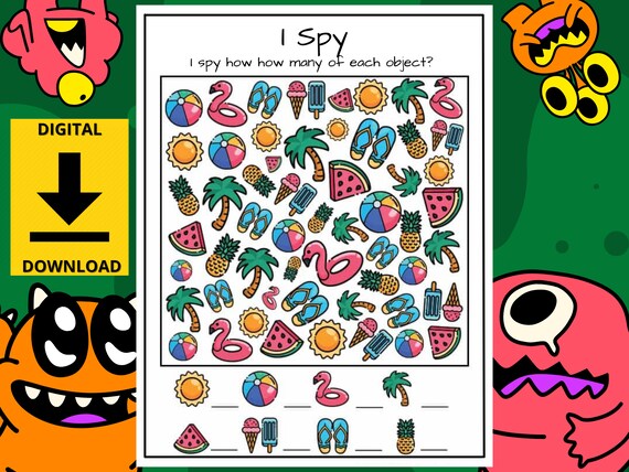 I SPY Summer Activity. Kids Road Trip Activity - Etsy