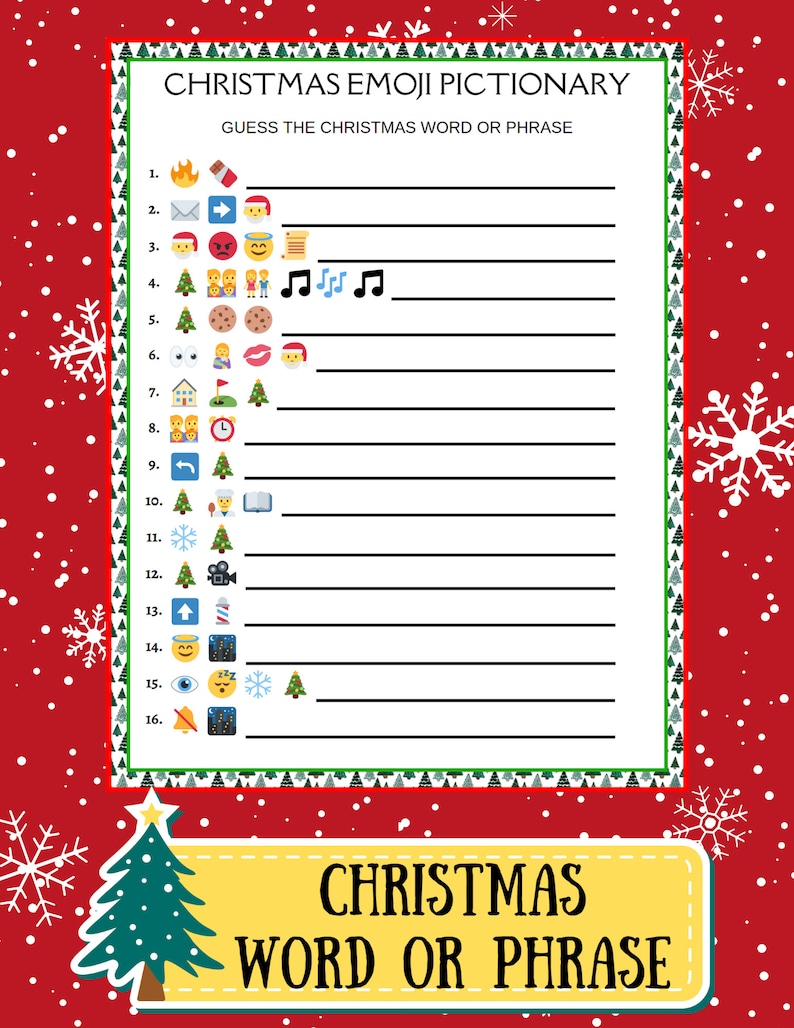 Christmas Emoji Quiz Bundle | Emoji Pictionary | Xmas Party Fun ...