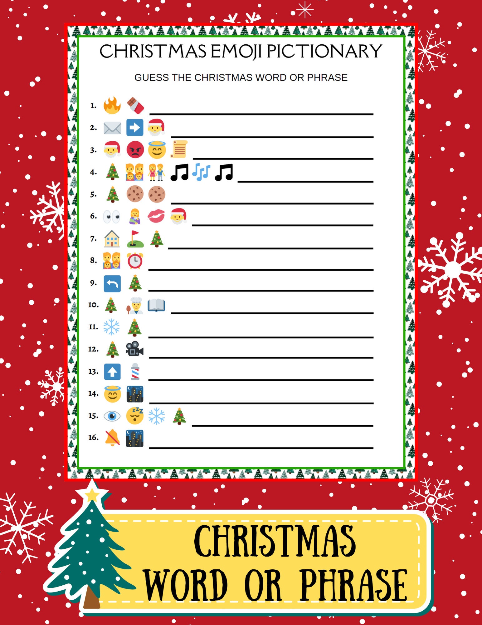 Christmas Emoji Quiz Bundle | Emoji Pictionary | Xmas Party Fun ...