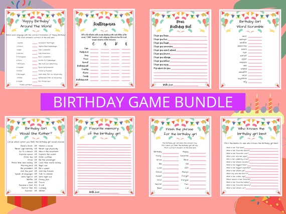 Birthday Game Bundle for Her Party - Etsy