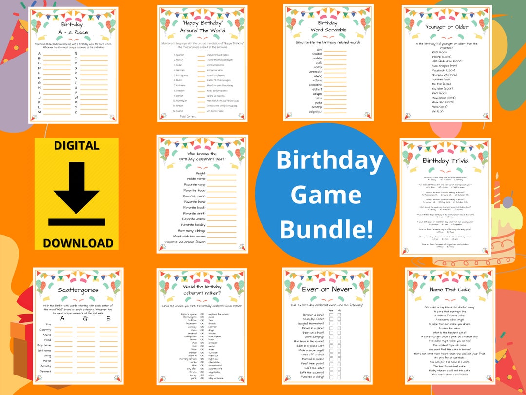 Birthday Bundle of Game - Etsy