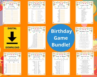 Birthday Party Games, Printable Birthday Game Bundle, Birthday Games ...
