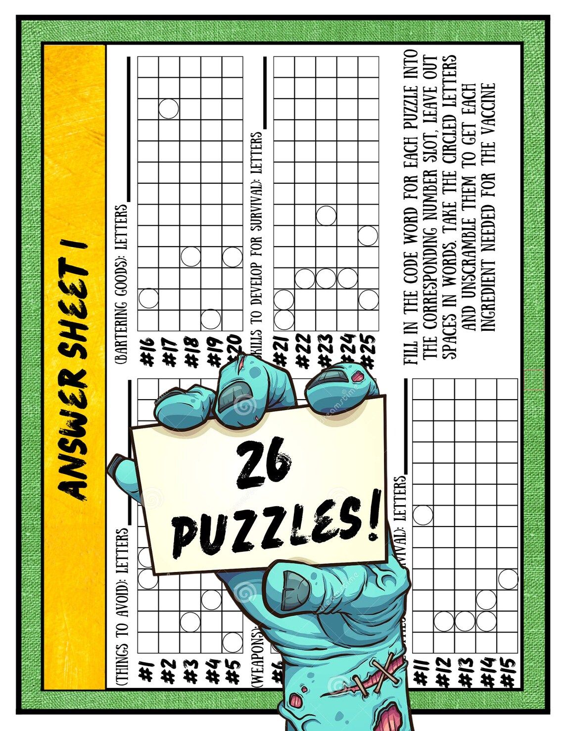 Zombie Apocalypse Escape Room for Kids Printable Party Game - Etsy