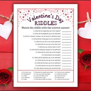 Valentine Riddles Game for Kids | Printable Valentine Party Game ...