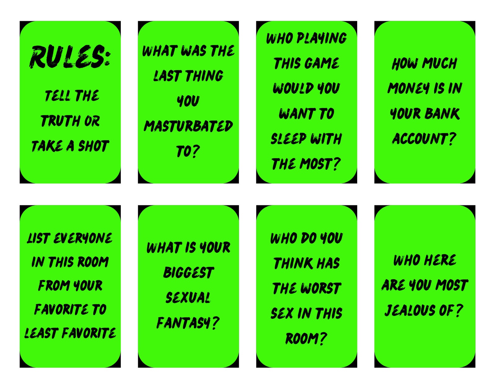 Truth or Shot Adult Drinking Game to Party - Etsy