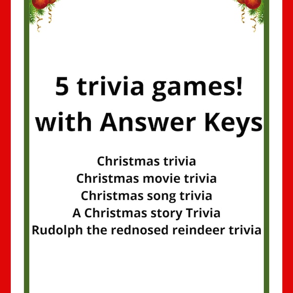 Christmas Trivia - Etsy