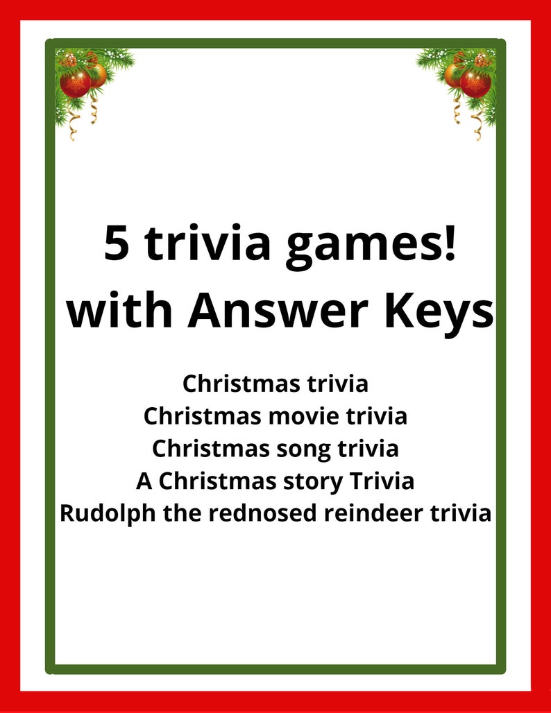 Trivia Game Bundle! Christmas Party Game - Etsy