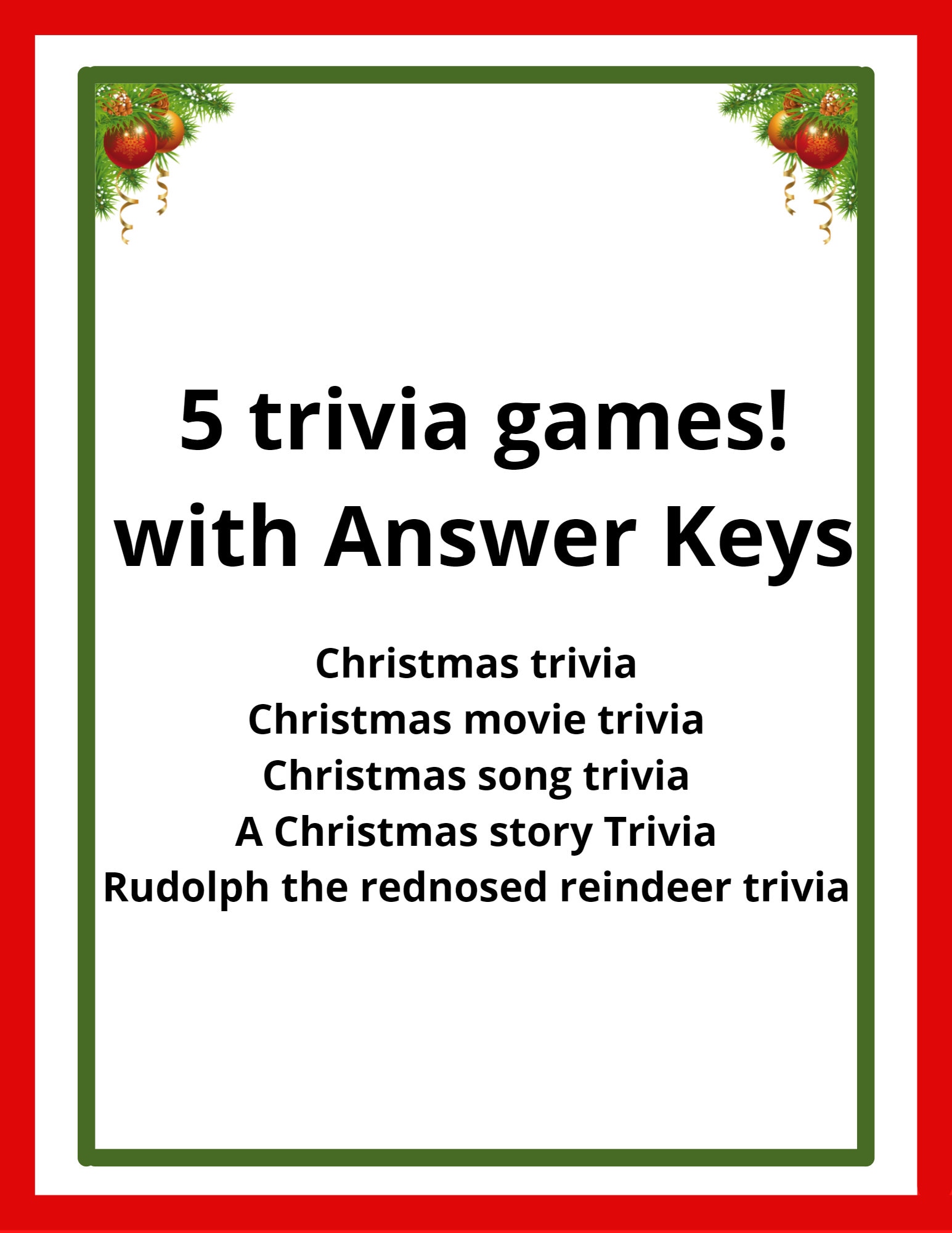 Trivia Game Bundle! Christmas Party Game - Etsy