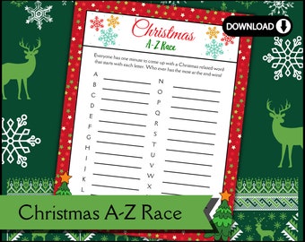 ABC Christmas Race Printable - Instant Download, Printable Christmas ...