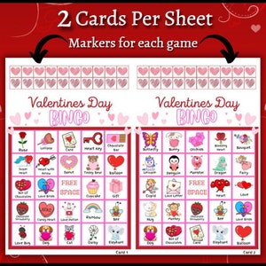 Valentine's BINGO Game for Kids and Adults | Valentine's Day Printable ...