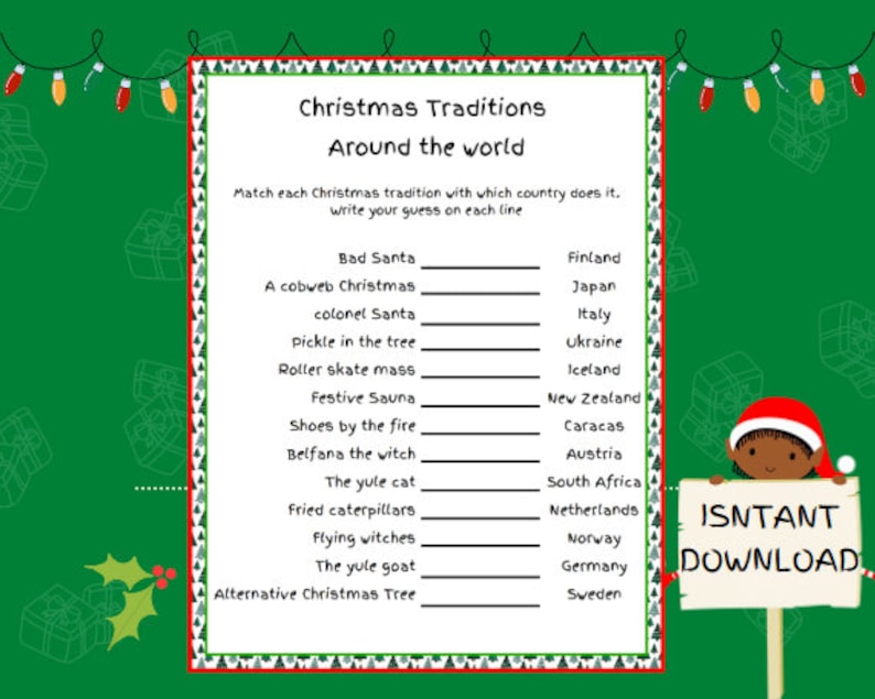 Christmas Game, Christmas Trivia, Christmas Around the World Trivia ...
