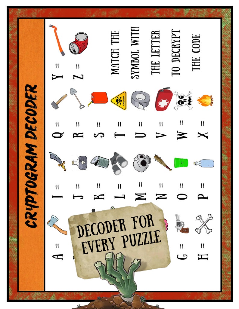 Zombie Apocalypse Escape Room for Kids - Printable Party Game - Zombies ...
