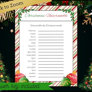 Christmas Unscramble Word Game - Etsy