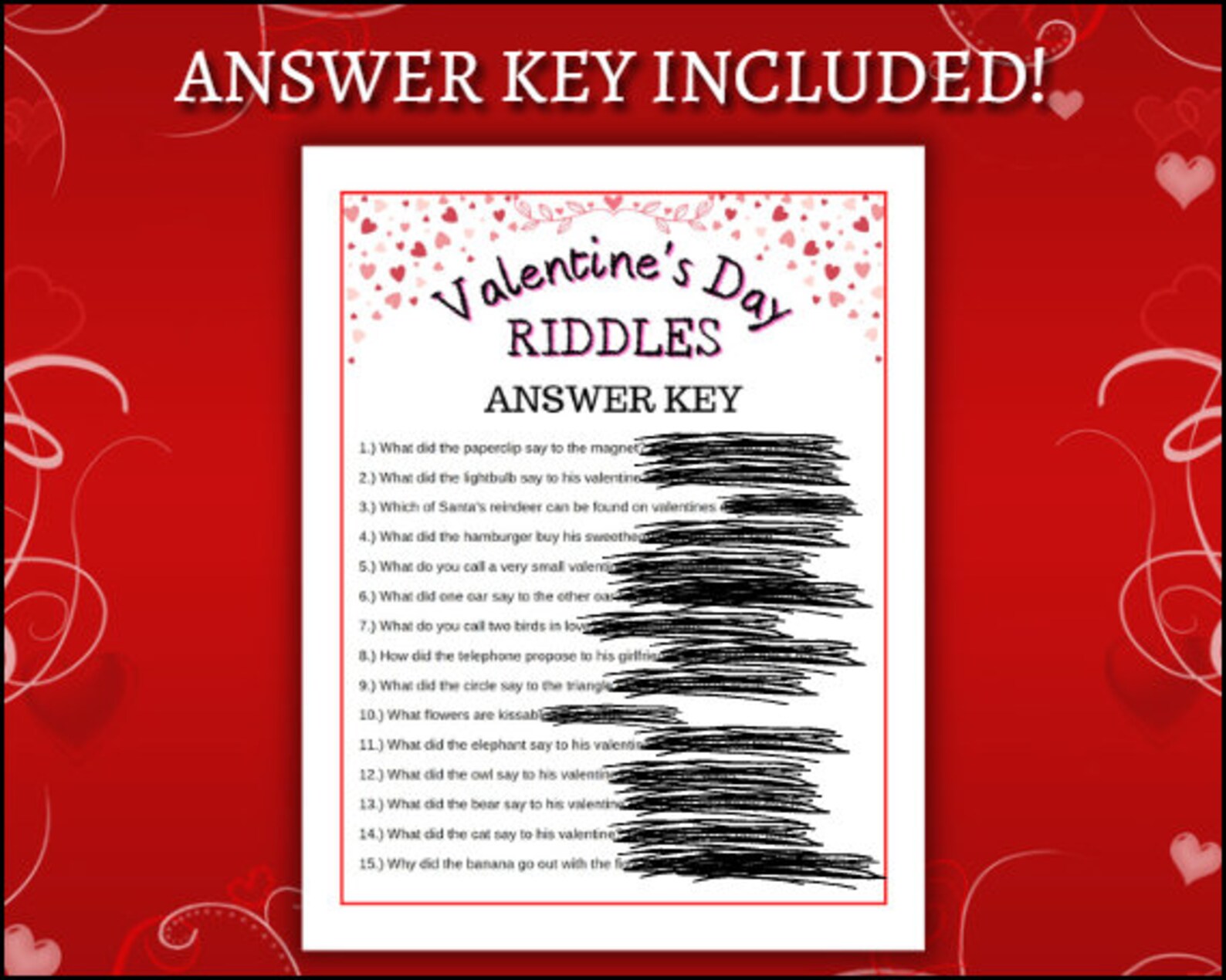 Valentine Riddles Game for Kids | Printable Valentine Party Game ...