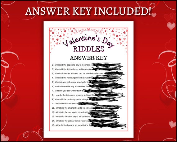 Valentine Riddles Game for Kids | Printable Valentine Party Game ...