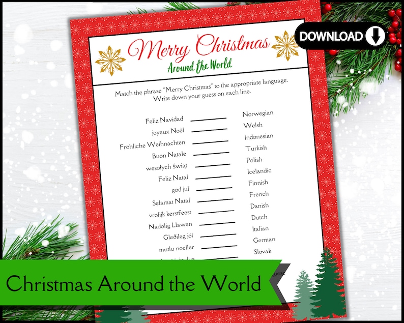 Around the World Merry Christmas Game - Etsy