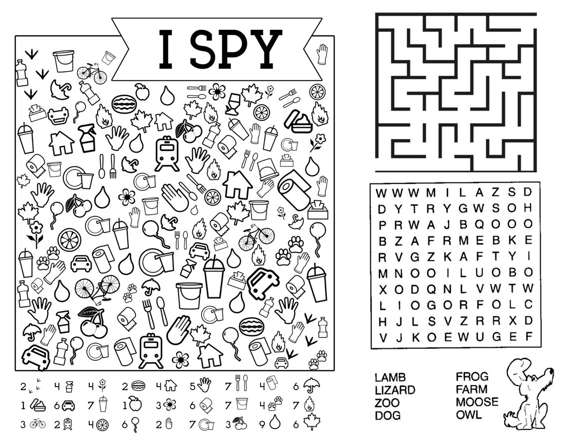 Kids Road Trip Activity Sheet - Etsy