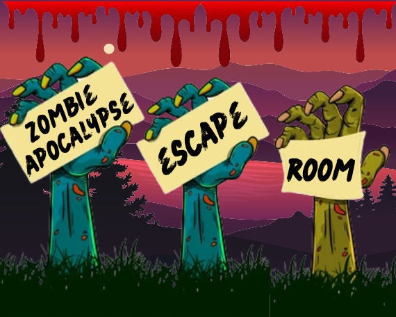 Zombie Apocalypse Escape Room for Kids - Printable Party Game - Zombies ...