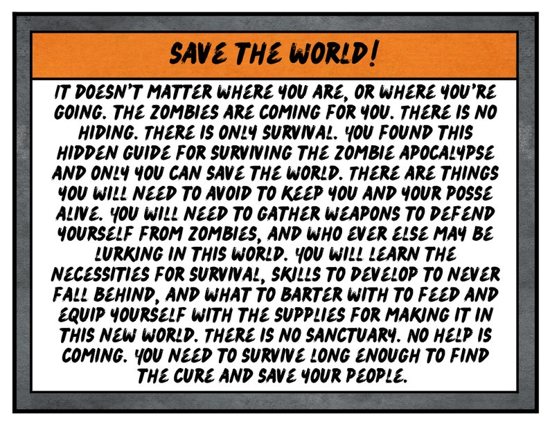 Zombie Apocalypse Escape Room for Kids - Printable Party Game - Zombies ...