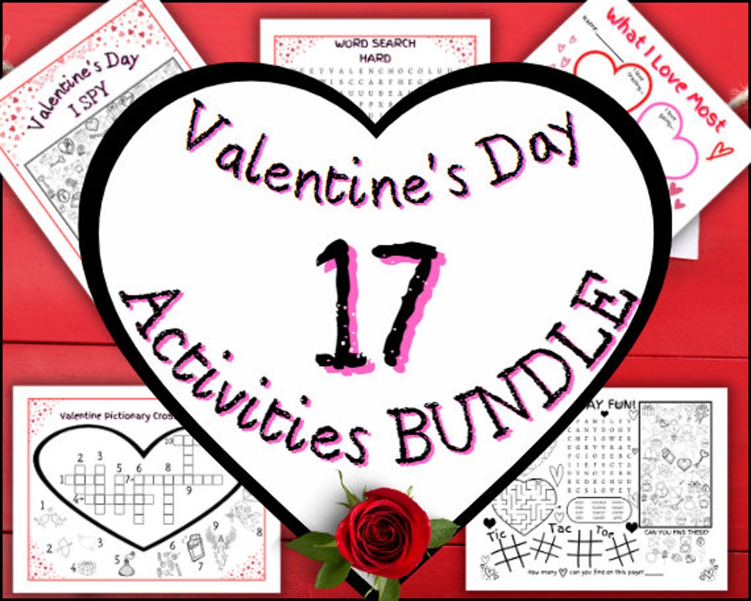 17 Valentines Activity Bundle Printable, Valentines Party Games, Kids ...