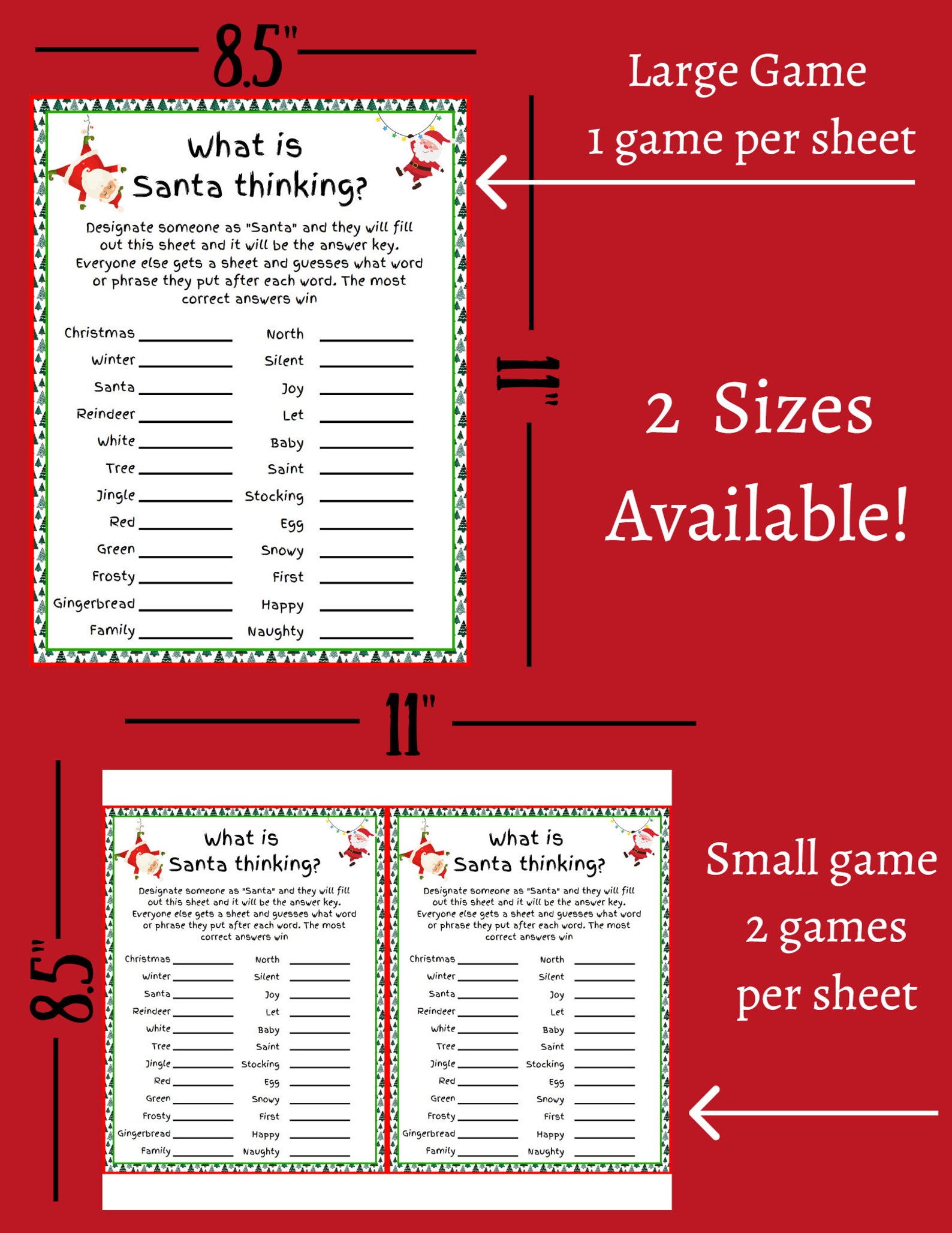 What is Santa Thinking | Fun Christmas Game | Christmas Party Game ...
