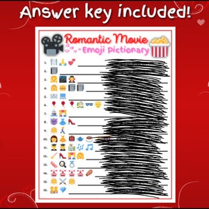 Valentine's Romantic Movie Emoji Pictionary Game | Fun Valentine's Day ...