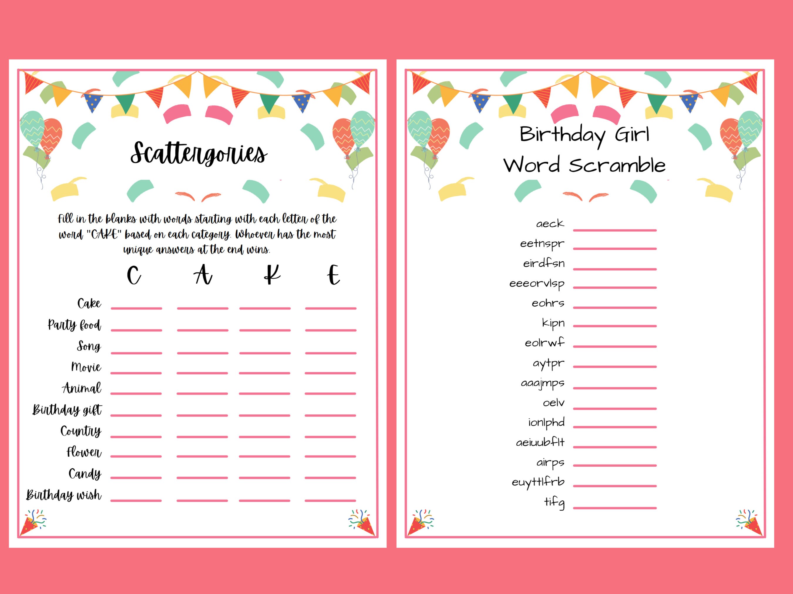 Birthday Game Bundle for Her Party - Etsy