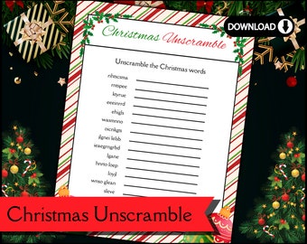 Christmas Word Scramble, Word Game With Answer Key, Printable Christmas ...