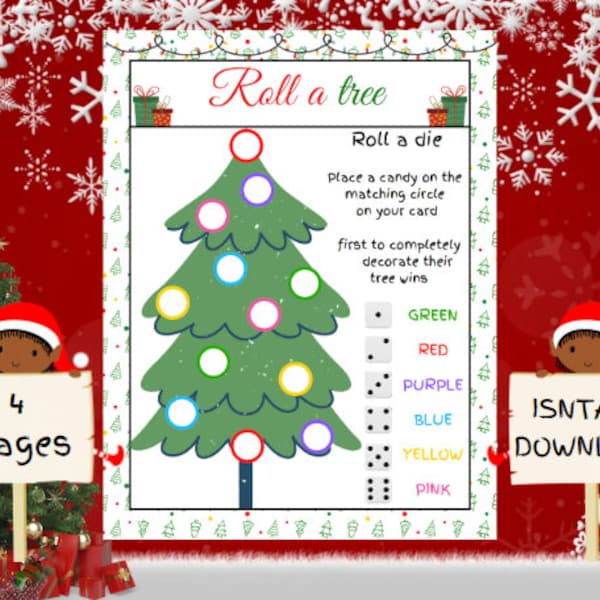 Roll a Tree Christmas Game - Etsy