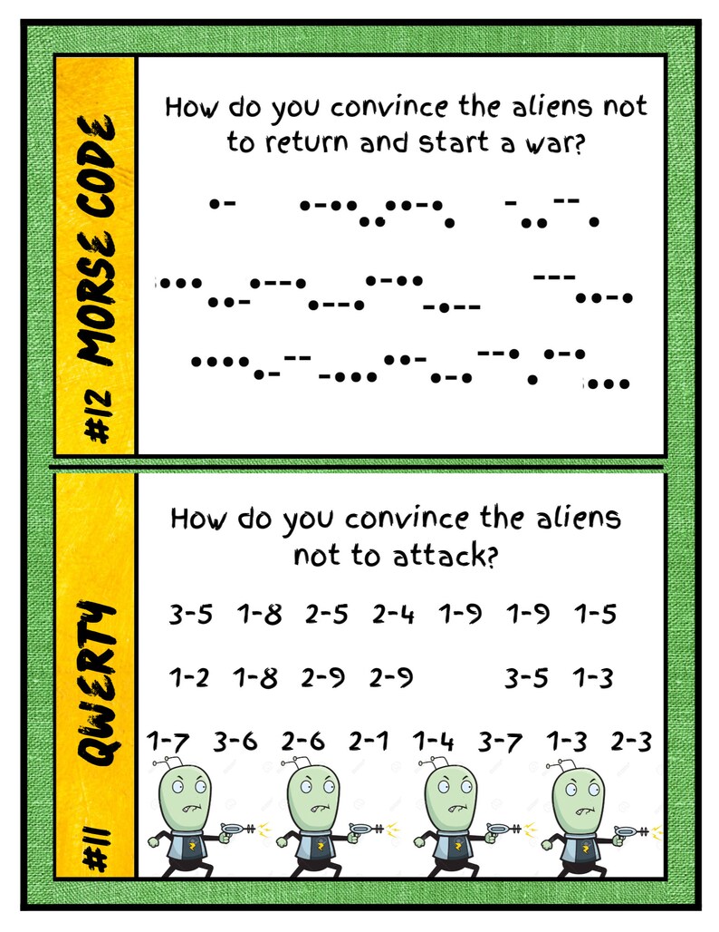 Alien Escape Room Printable Party Game - Escape Room Kit - Birthday ...