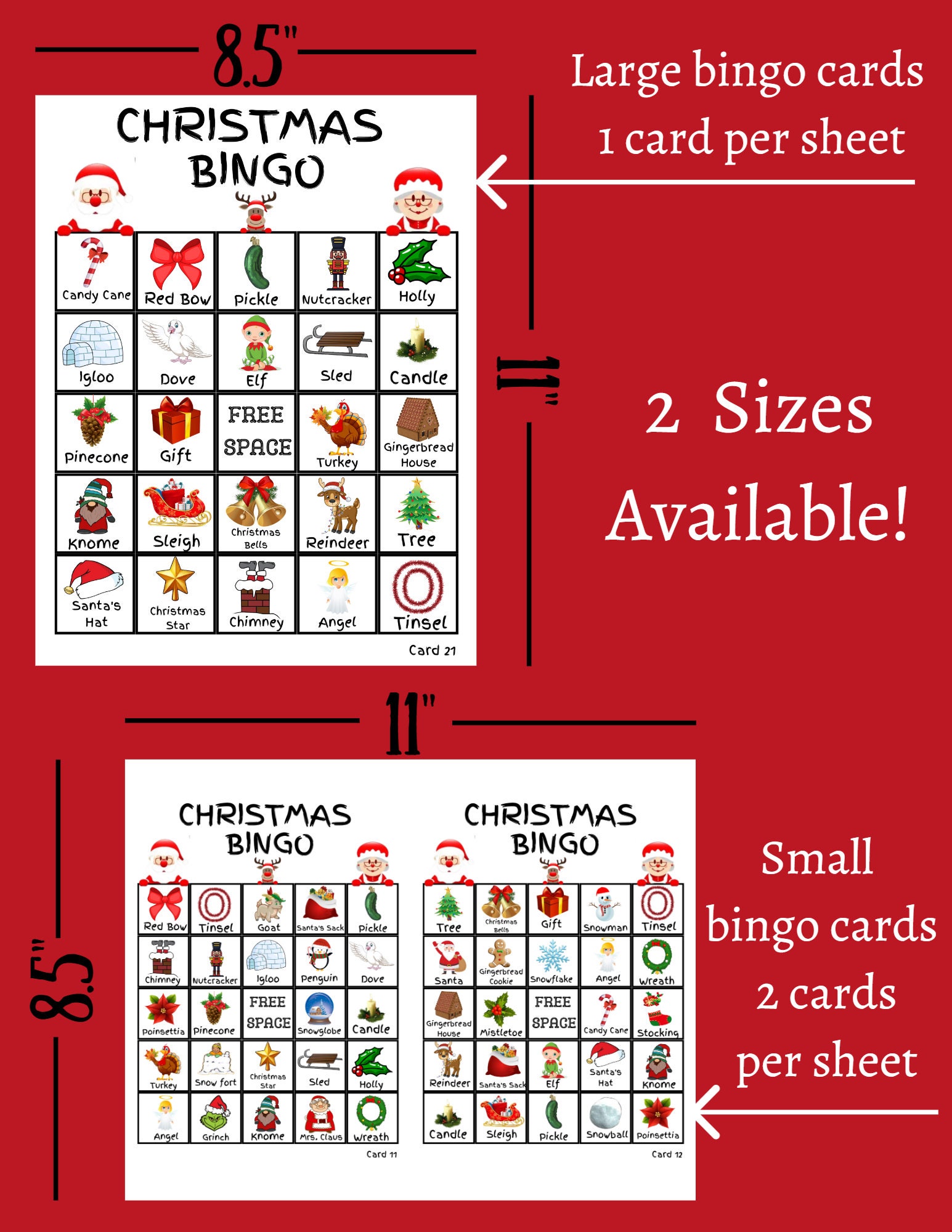 Christmas Bingo Printable Game for Kids, Family, Friends, Parties, and ...