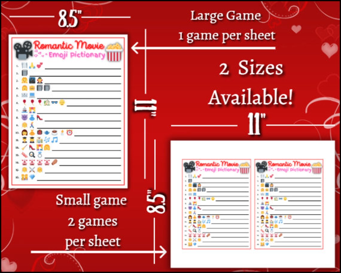Valentine's Romantic Movie Emoji Pictionary Game | Fun Valentine's Day ...