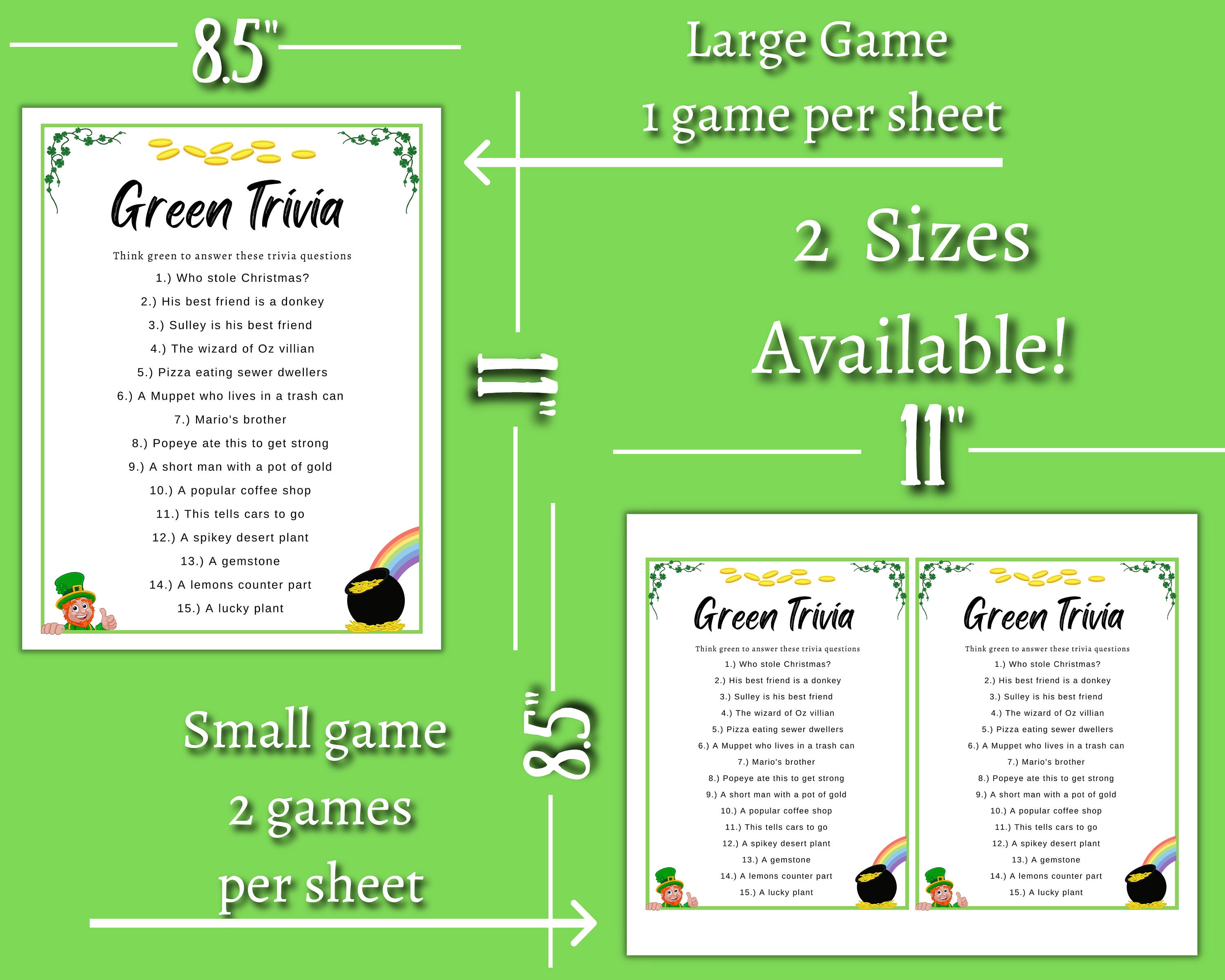 Green Trivia St. Patrick's Day Game | Color Me Green | Fun St. Pattys ...