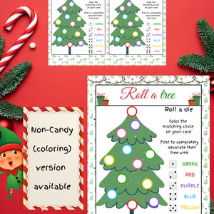 Roll A Tree Christmas Game, Printable Christmas Games, Roll A Tree Dice ...