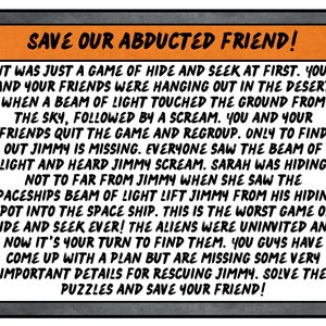 Alien Escape Room Printable Party Game - Escape Room Kit - Birthday ...