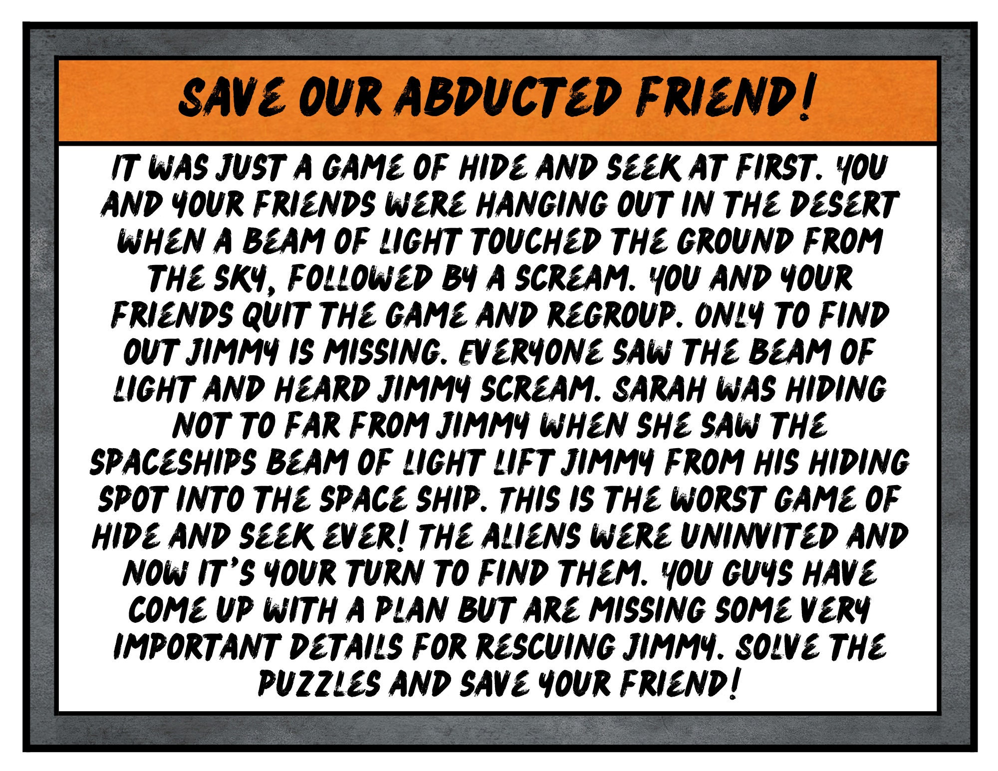 Alien Escape Room Printable Party Game - Escape Room Kit - Birthday ...