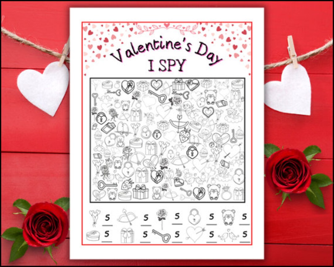 I Spy Valentine's Day Game | Valentine's Party Games | Valentines Day ...