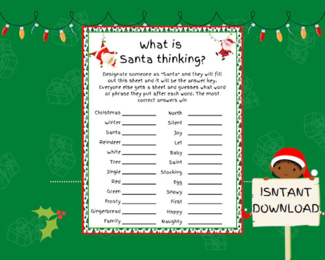 What is Santa Thinking | Fun Christmas Game | Christmas Party Game ...