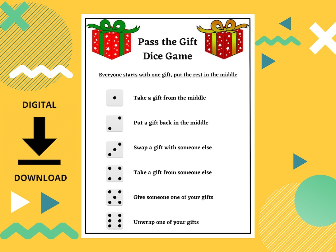 Pass the Gift Game, Family Game, Birthday Party Game for Kids. - Etsy