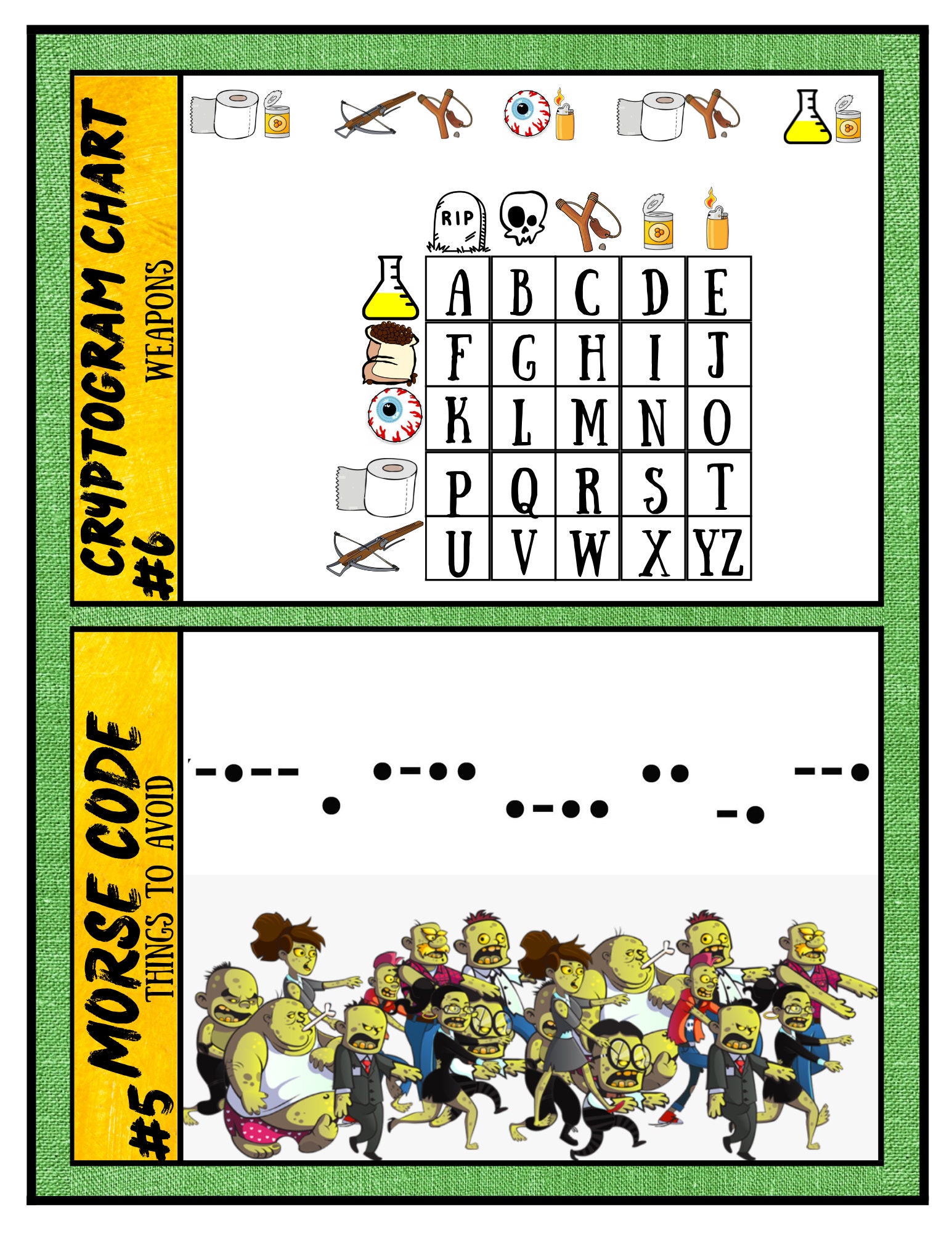 Zombie Apocalypse Escape Room for Kids - Printable Party Game - Zombies ...