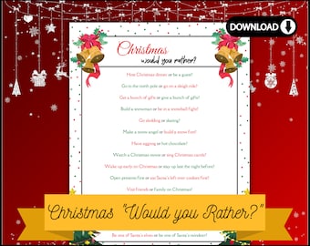 Christmas Would You Rather Game - Etsy