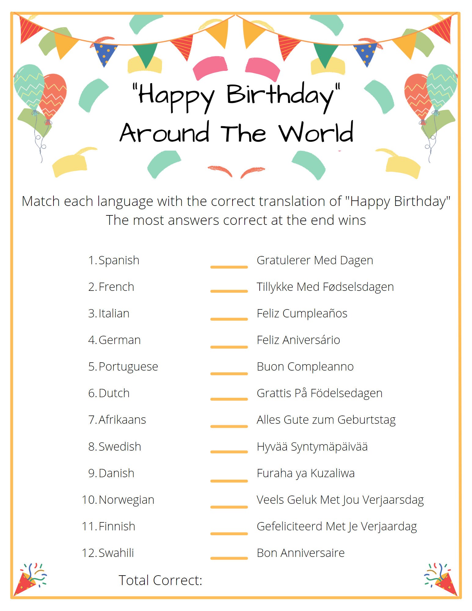 Happy Birthday Around the World Race Game for Kids of All Ages - Etsy