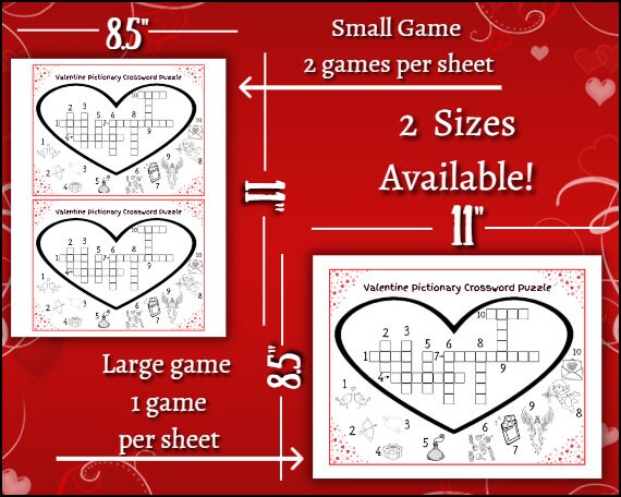 Crossword Puzzle for Kids Activity. Valentine's Day Classroom Activity ...