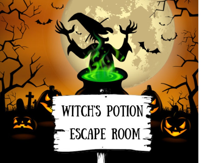 Witch's Potion Escape Room for Kids - Printable Party Game - Witch ...
