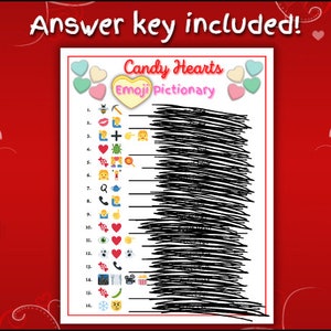Valentine's Candy Hearts Emoji Pictionary Game | Fun Valentine's Day ...