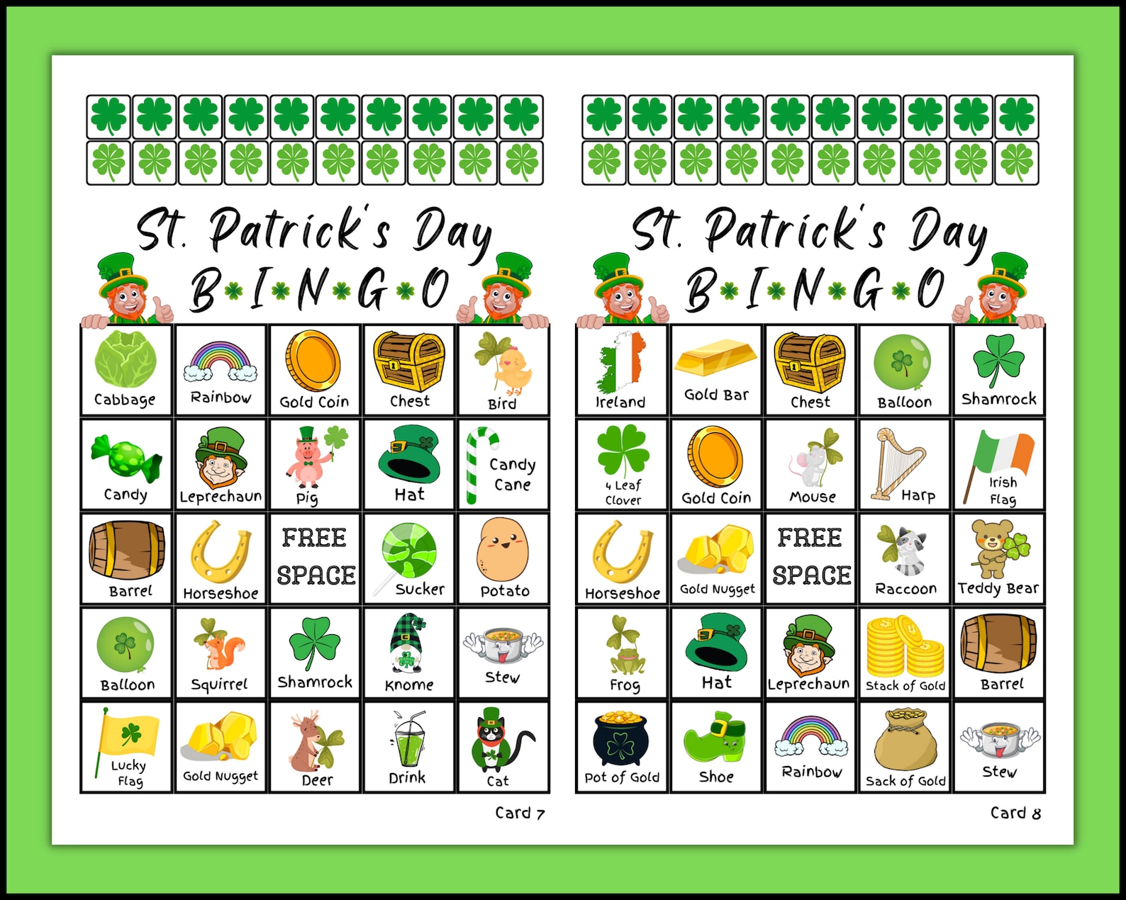 Bingo Game for Kids, St Patrick's Classroom Game, St Patty's Bingo, St ...