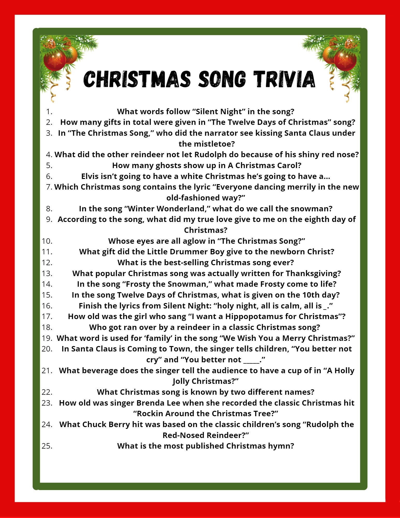 Trivia Game Bundle! Christmas Party Game - Etsy