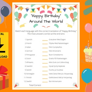 Happy Birthday Around the World Race Game for Kids of All Ages - Etsy