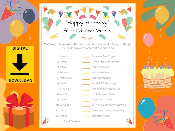 Happy Birthday Around the World Race Game for Kids of All Ages - Etsy