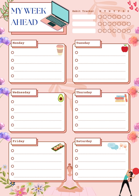 My Week Ahead Digital Planner | Etsy